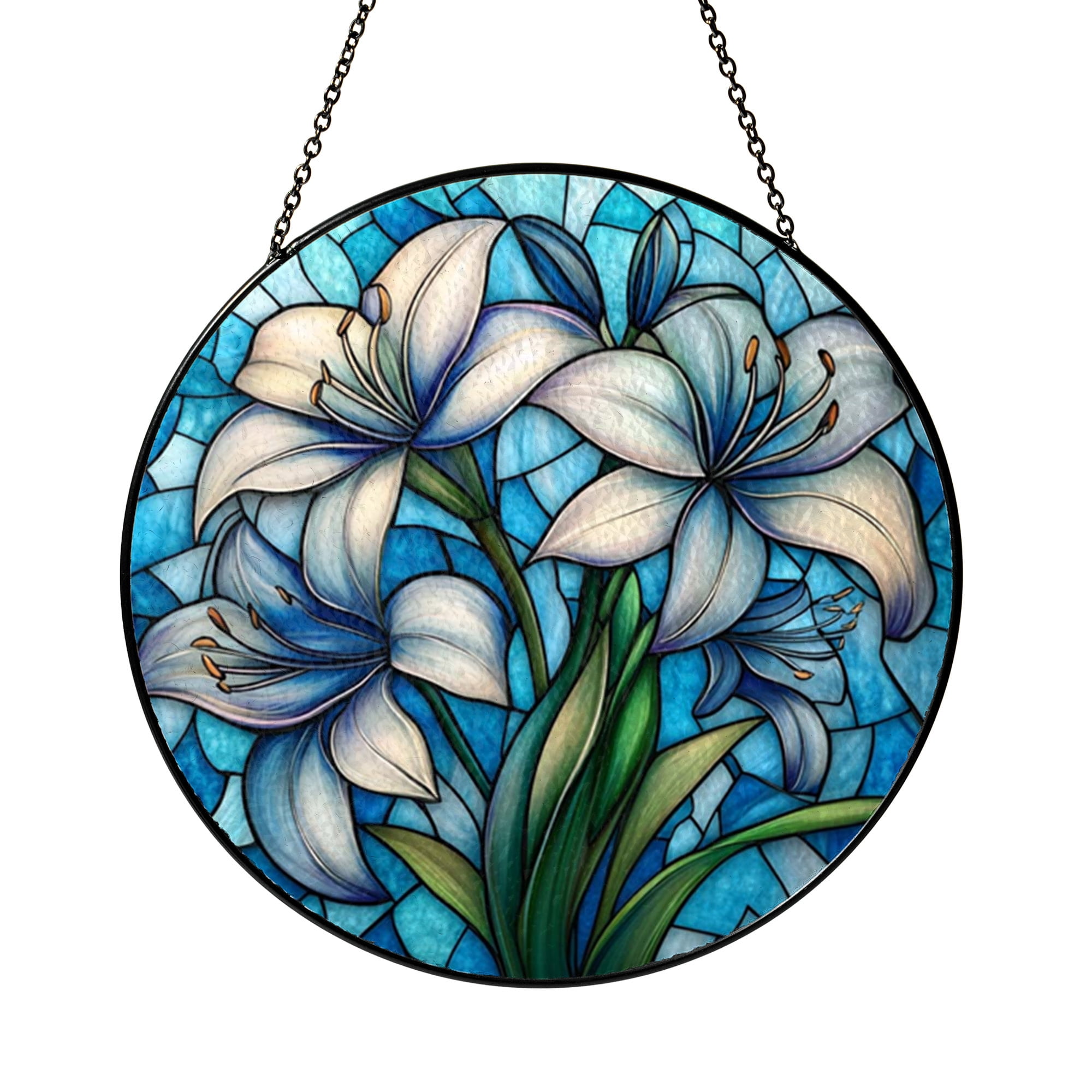 Spider Lily Floral Stained Glass Window Suncatcher – Botanical Decor ...