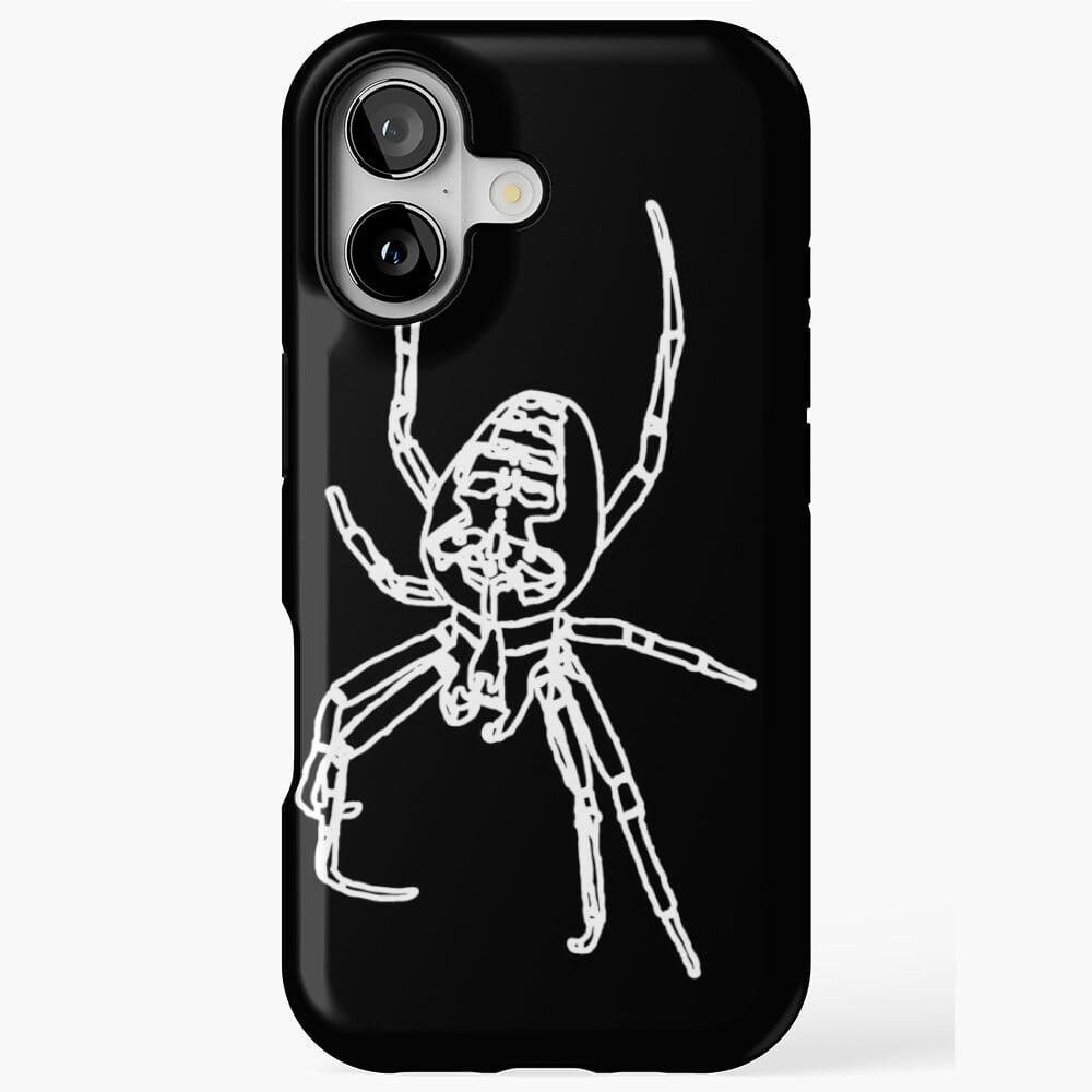 Spider Lines White Minimal Web Artwork with iPhone 17 to 11 Pro Max ...
