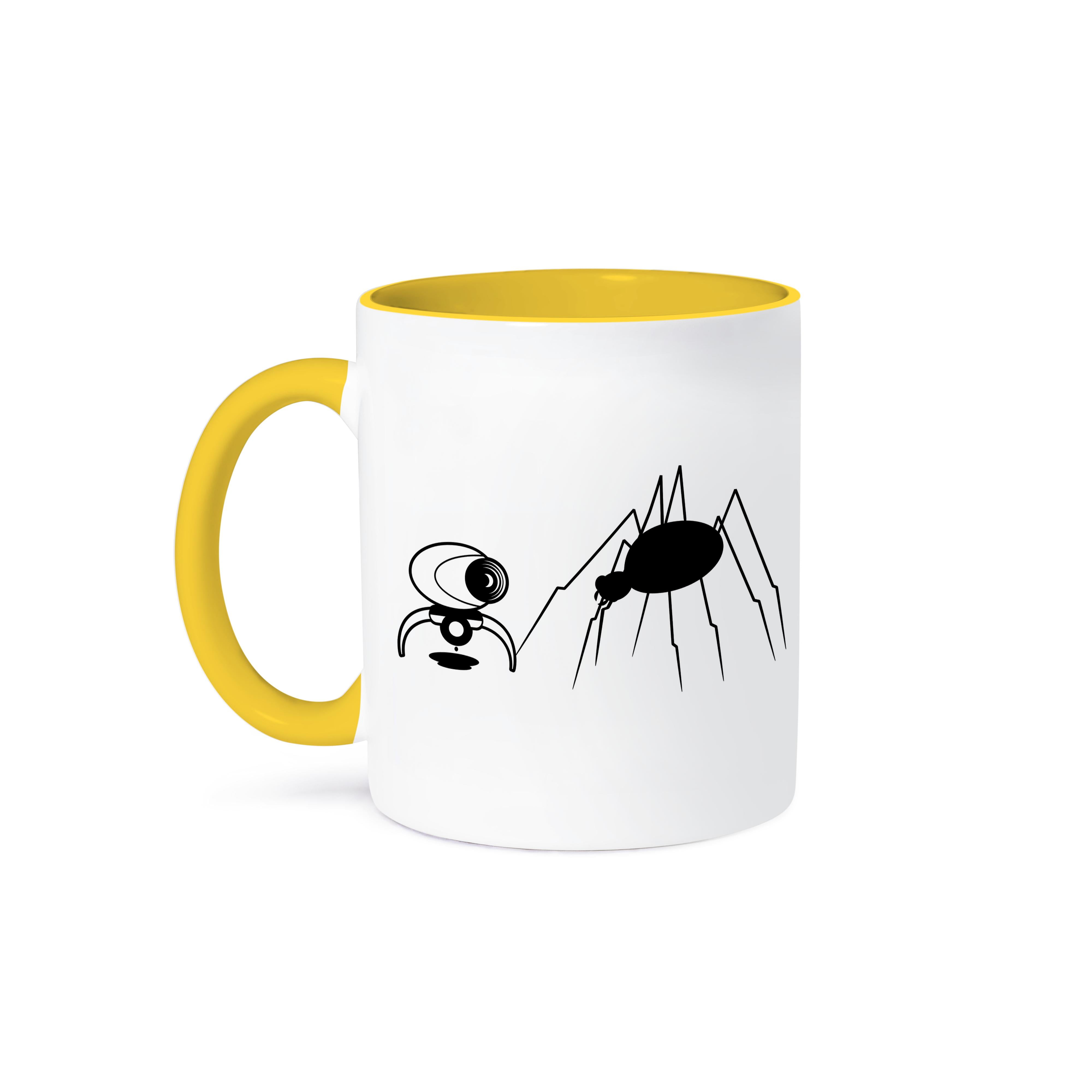 Spider Made Me Pee, 15oz Two-Tone Yellow Mug - Walmart.com