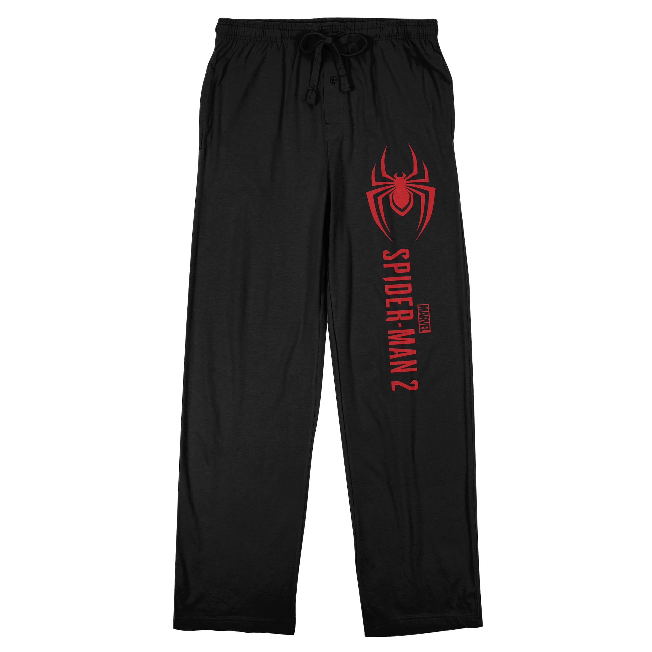 Spider-Man 2 Game Spider Emblem Men's Black Sleep Pajama Pants-Large ...