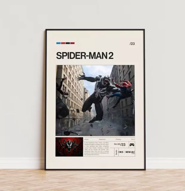 Spider-Man 2 Poster, Video Game Poster, Minimalist Game Print NO FRAMED ...