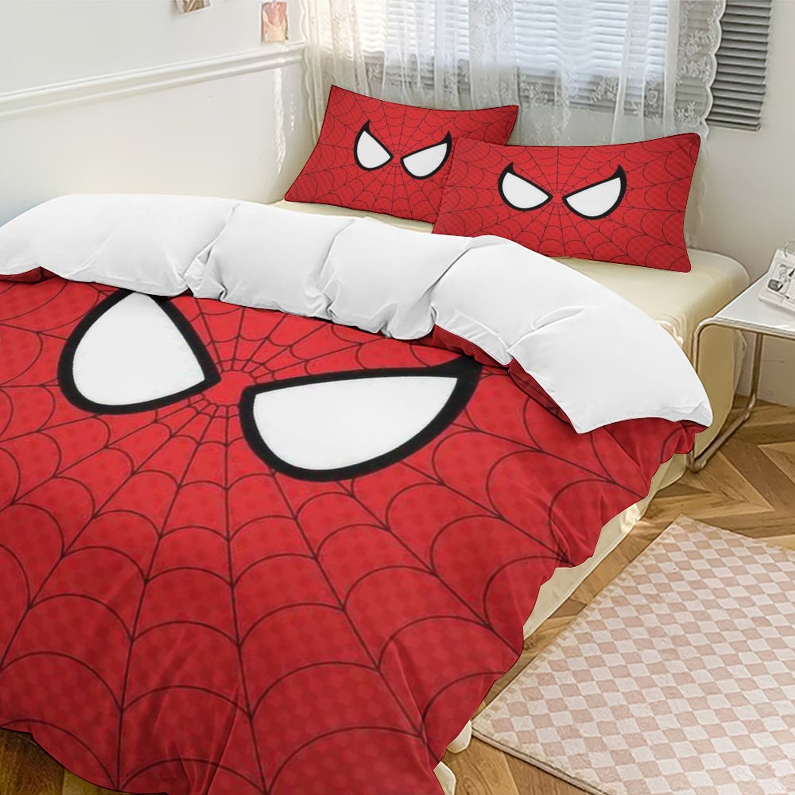 Spider-Man 3 Piece Bedding Set Cartoon Comforter Set Cute Duvet Cover ...