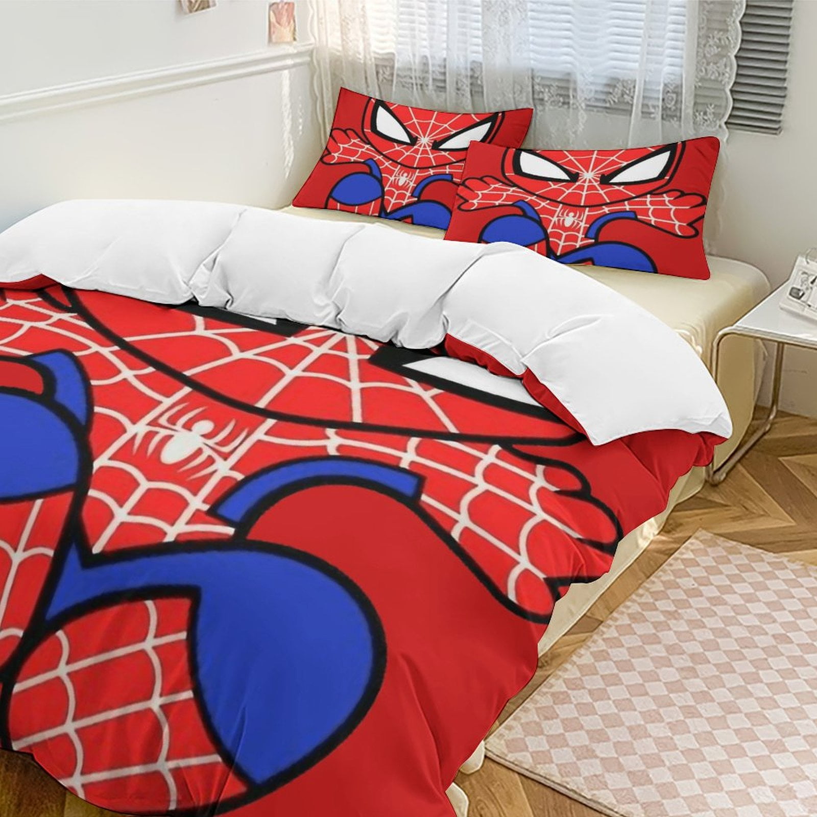 Spider-Man 3 Piece Bedding Set Cartoon Comforter Set Cute Duvet Cover ...