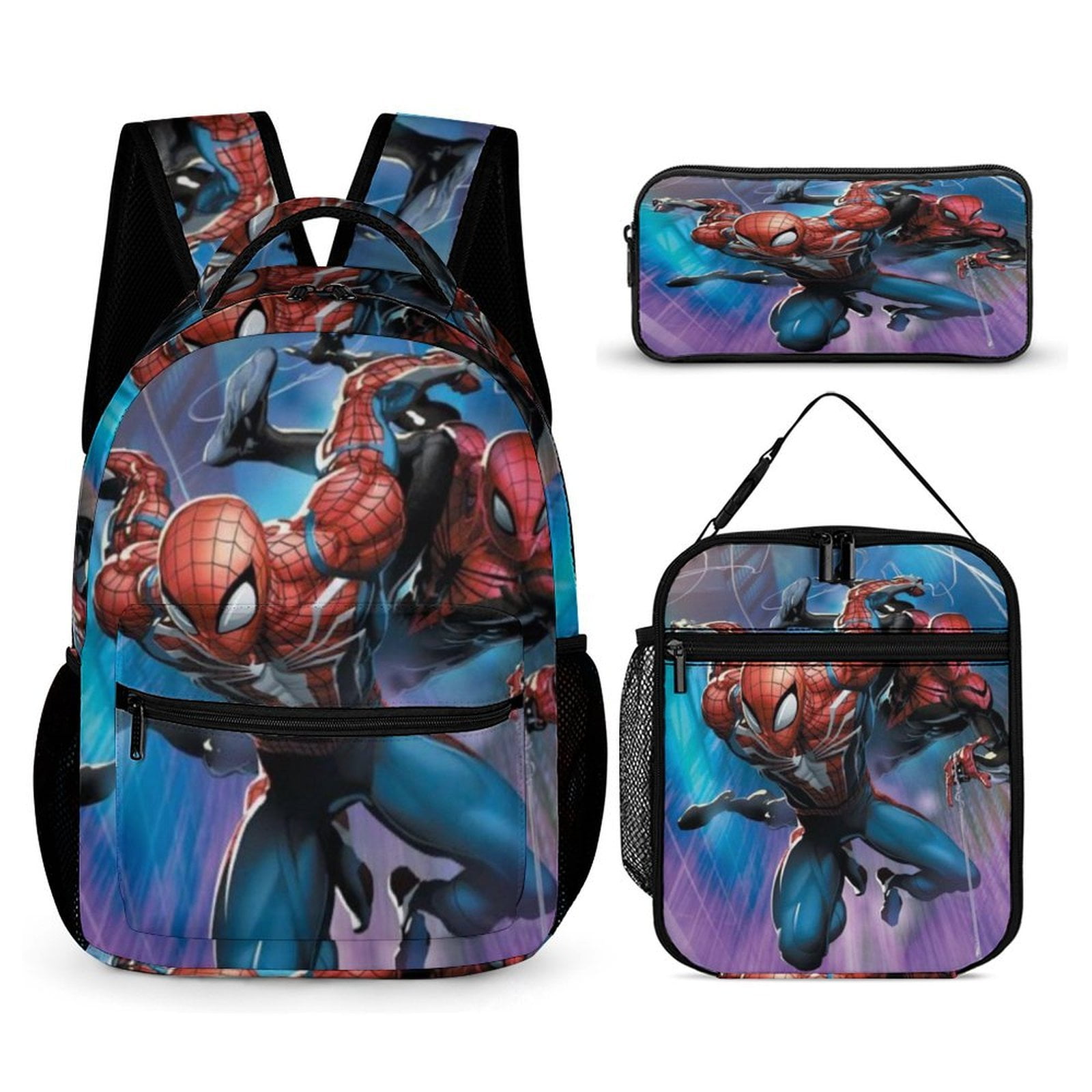 Spider-Man 3-piece Backpack Set Including Lunch Box Lunch Bag And ...