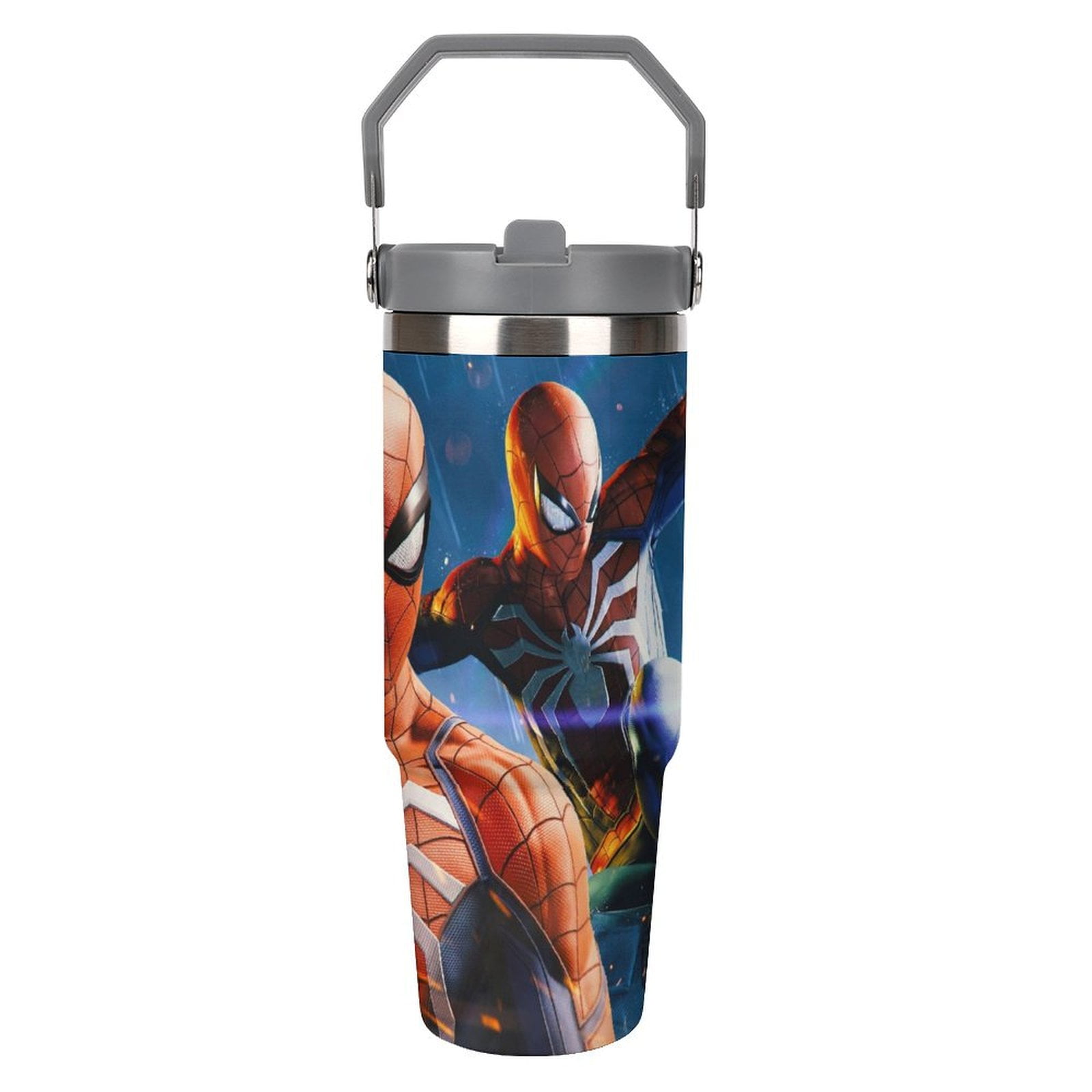 Spider-Man 30oz Stainless Steel Tumblers with Flip Straw & Handle ...