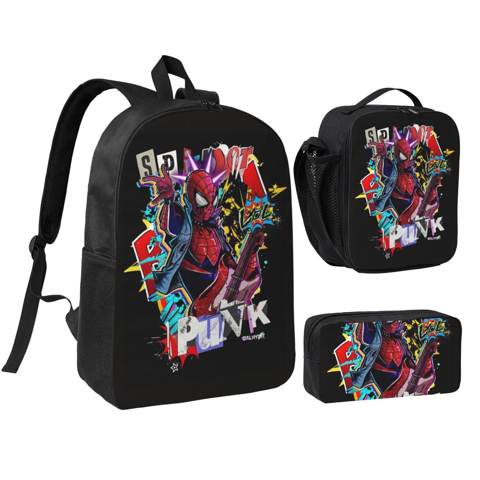 Spider-Man 3698 School Backpack with Lunch Box and Pencil Cas Backpack ...