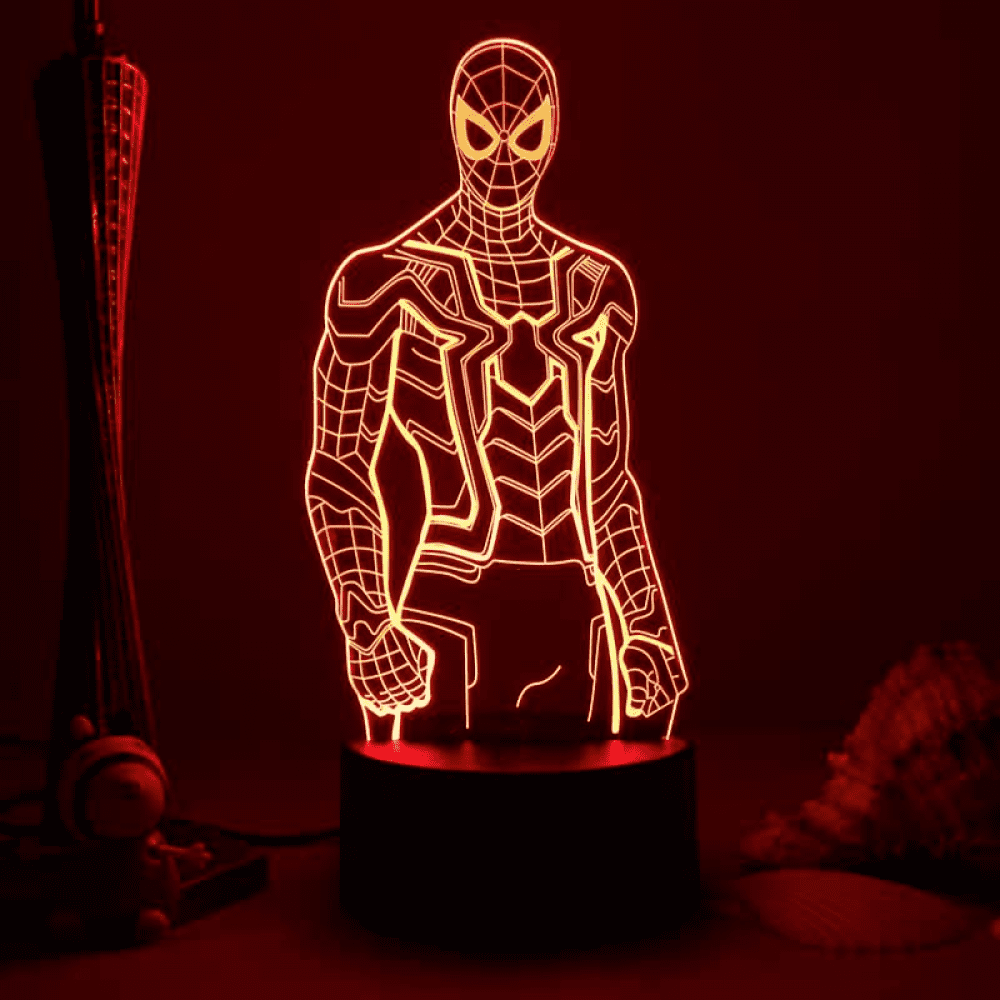 Spider Man 3D Illusion LED Lamp,Night Light for Kids,16 Colors Changing ...