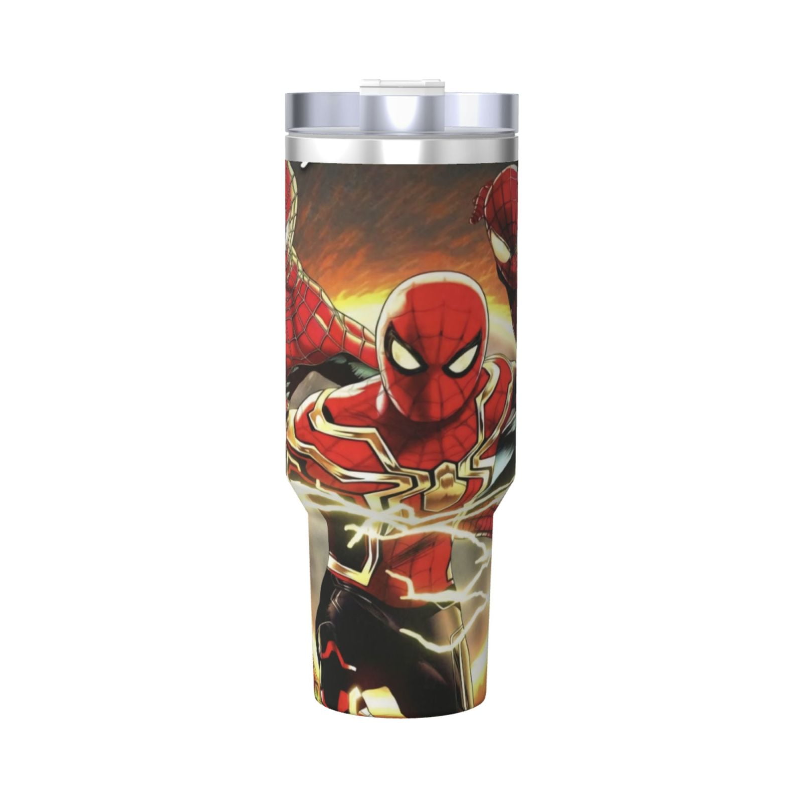 Spider-Man 40 oz Tumbler with Handle and Straw,100% Leakproof Insulated ...