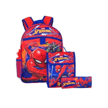 "Marvel Spiderman 16"" Kids School Backpack with Detachable Insulated ...