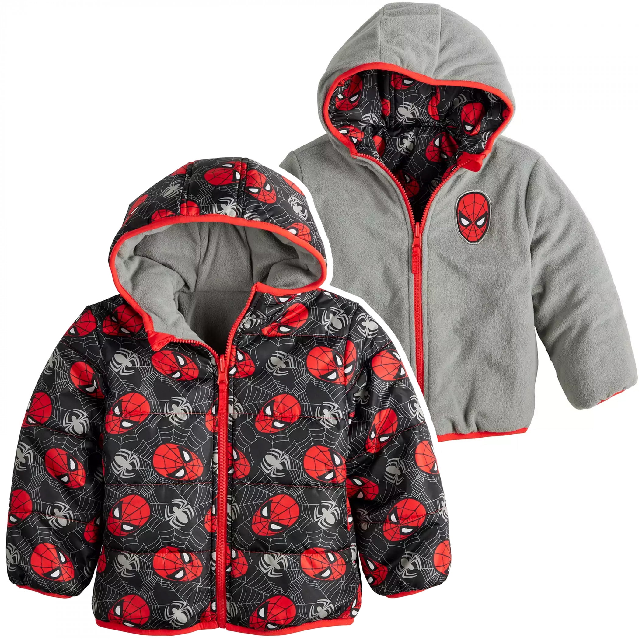 Spider-Man 872784-toddler4t Spider-Man Masks Reversible Puffy Jacket ...
