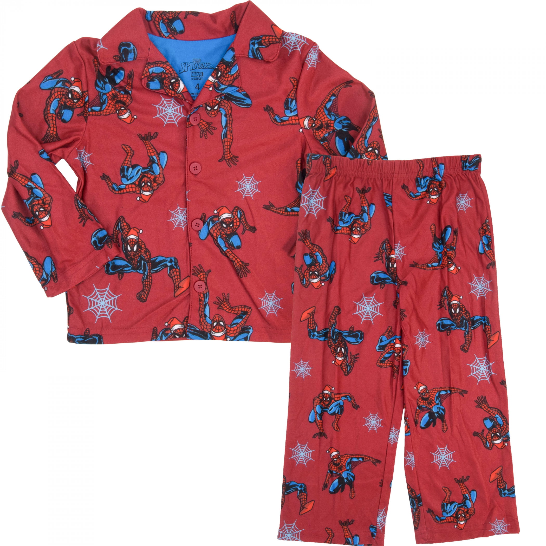 Spider-Man 879425-size4 Spider-Man Winter Webs Boys 2-Piece Pajamas ...