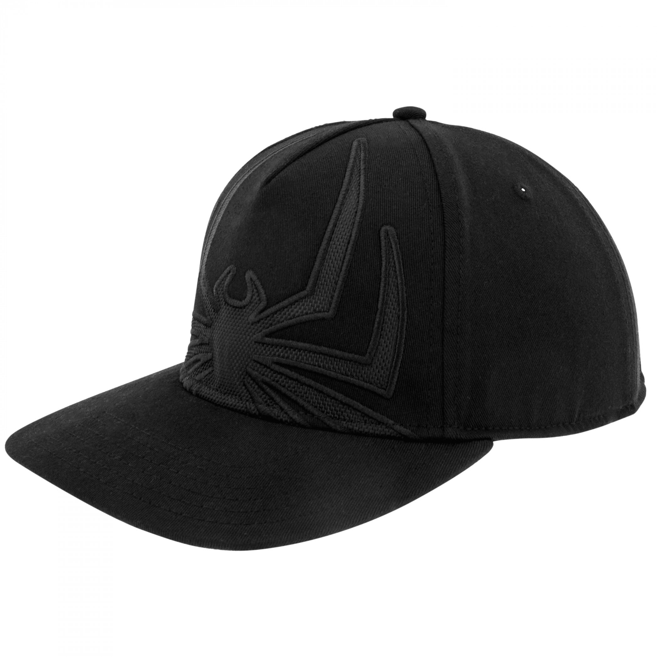 Spider-Man 881230 Logo Black on Black Snapback Hat - Walmart.com