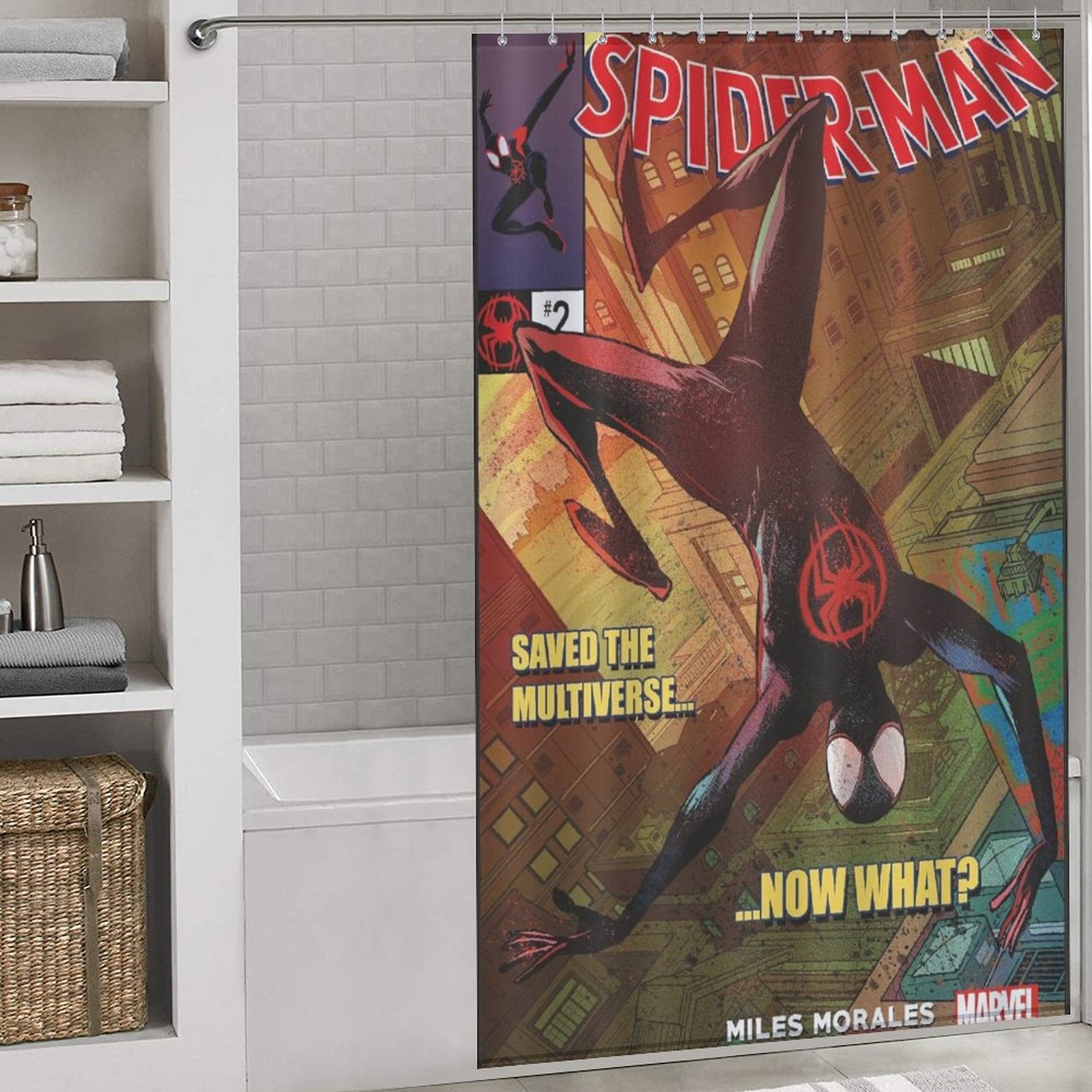 Spider-Man Across The Spider Verse Shower Curtains for Bathroom,Shower ...