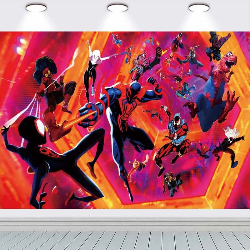 Spider Man Across the Spider Verse Taspestry Wall Decor Birthday Banner ...