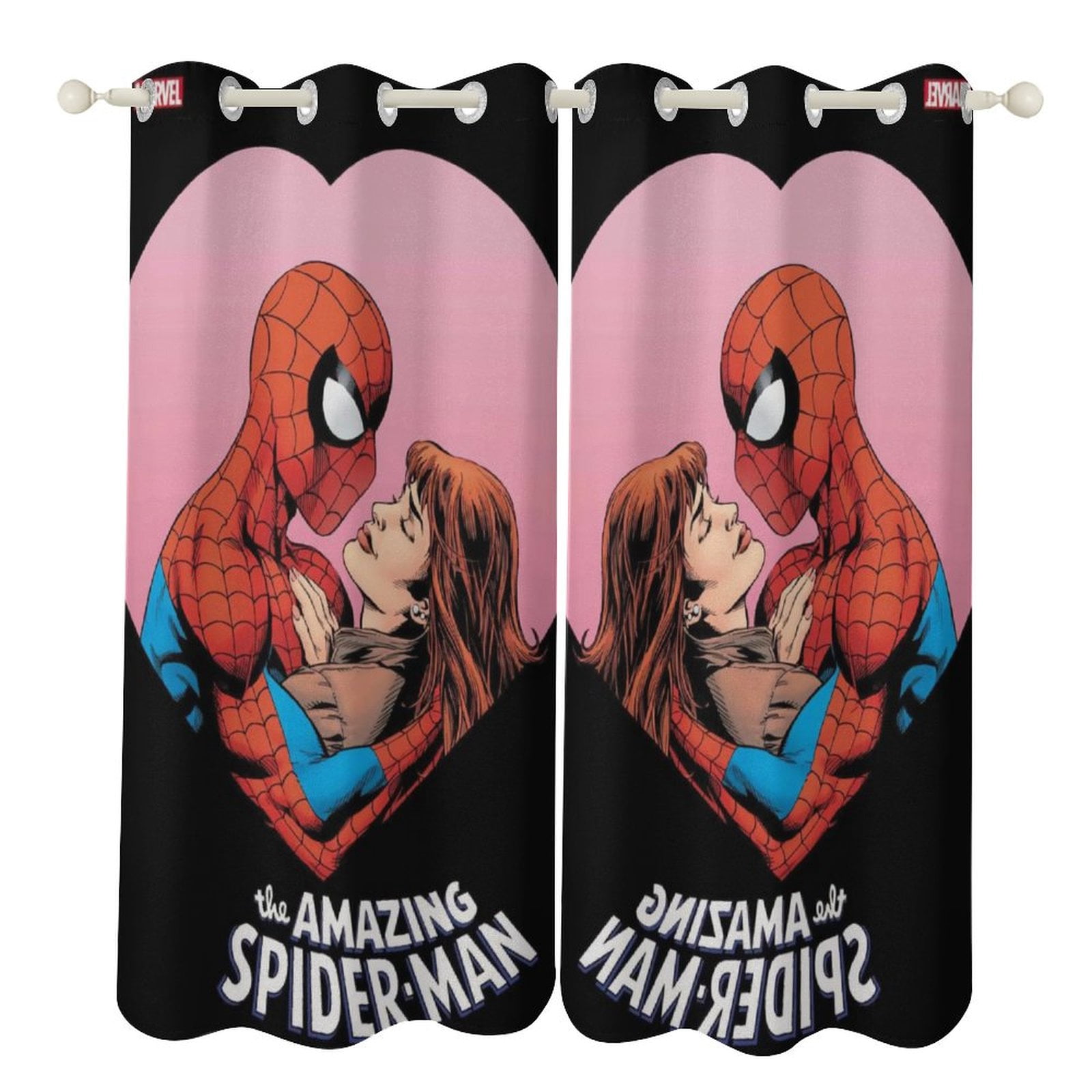 Spider-Man And Beauty Curtains 84 Inch,Blackout Curtains,Cartoon ...