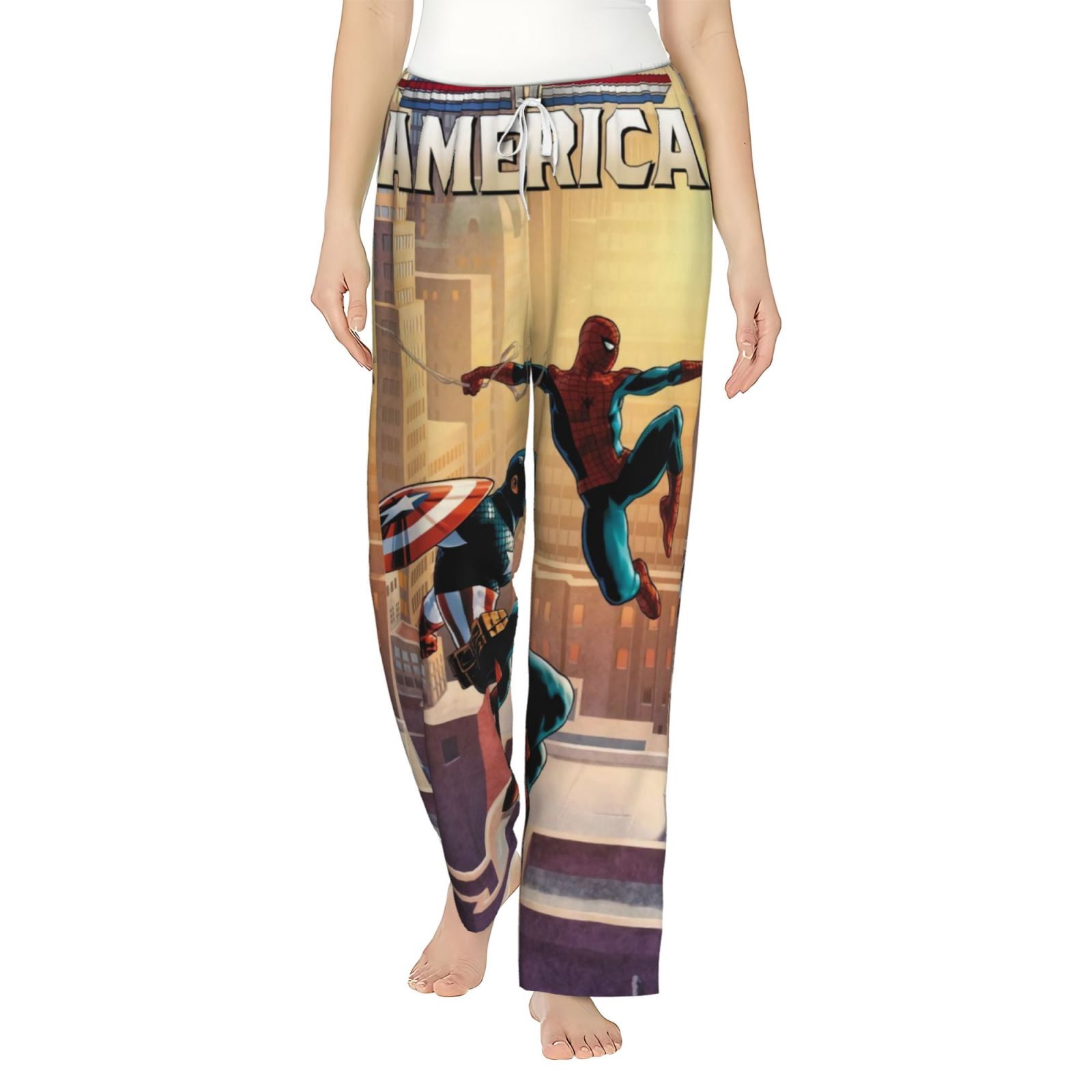 Spider-Man And Captain America2 Women'S Pajama Pants，Soft Pajama Pants ...