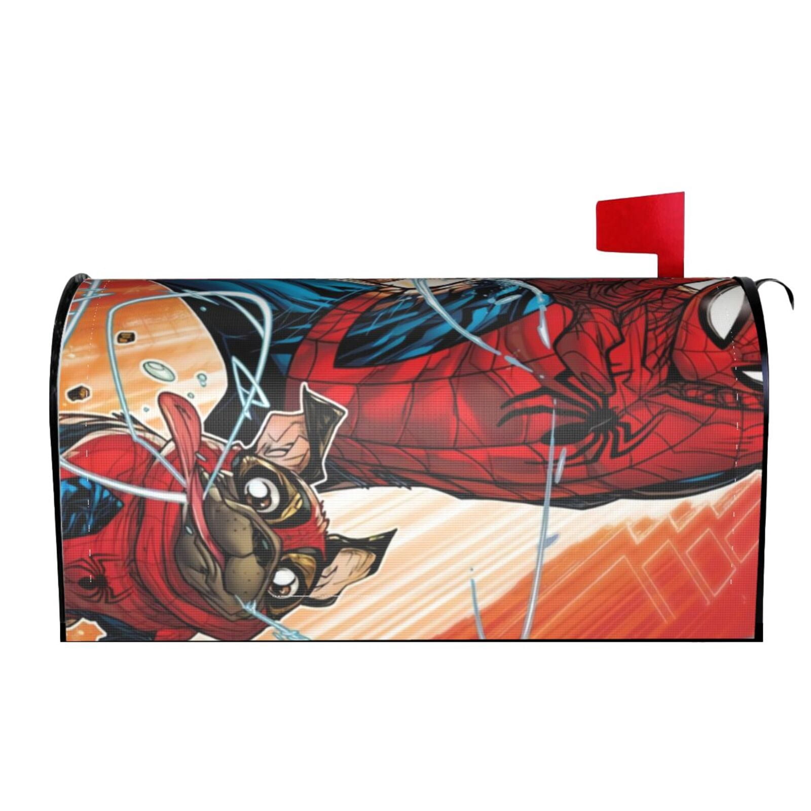 Spider-Man And Dog Cartoon Character Mailbox Cover Magnetic Standard ...