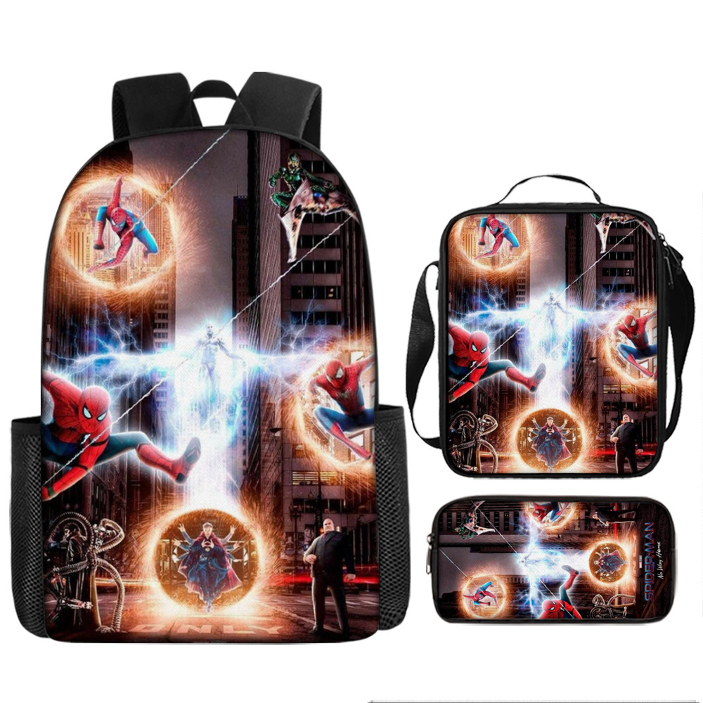 Spider-Man Anime Backpack Set 3 Pieces with Lunch Bag and Pencil Case ...