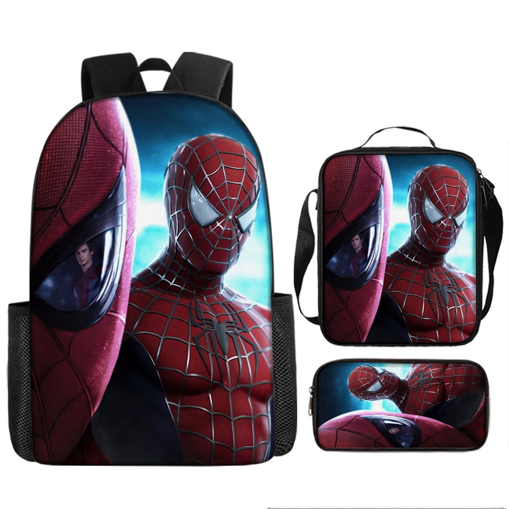 Spider-Man Anime Backpack Set 3 Pieces with Lunch Bag and Pencil Case ...