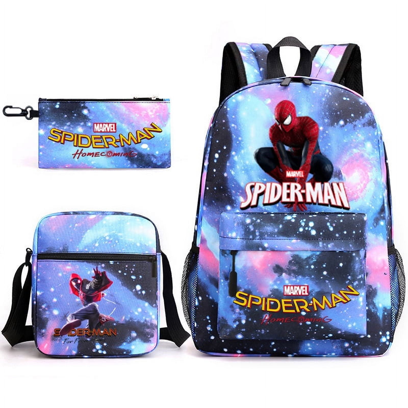 Spider-Man Anime Backpacks Sets, Cartoon Laptop Backpack with Lunch Bag ...