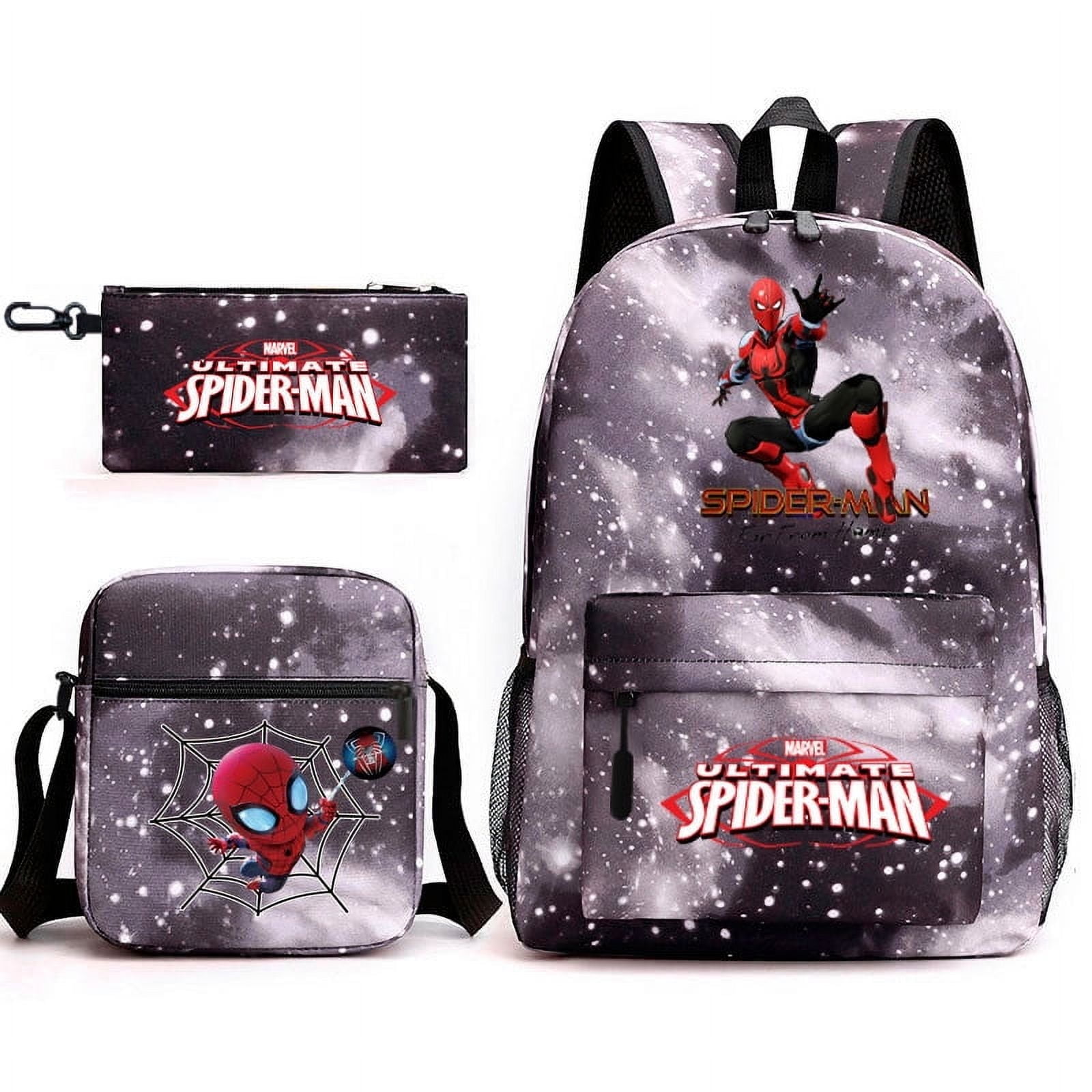 Spider-Man Anime Backpacks Sets, Cartoon Laptop Backpack with Lunch Bag ...