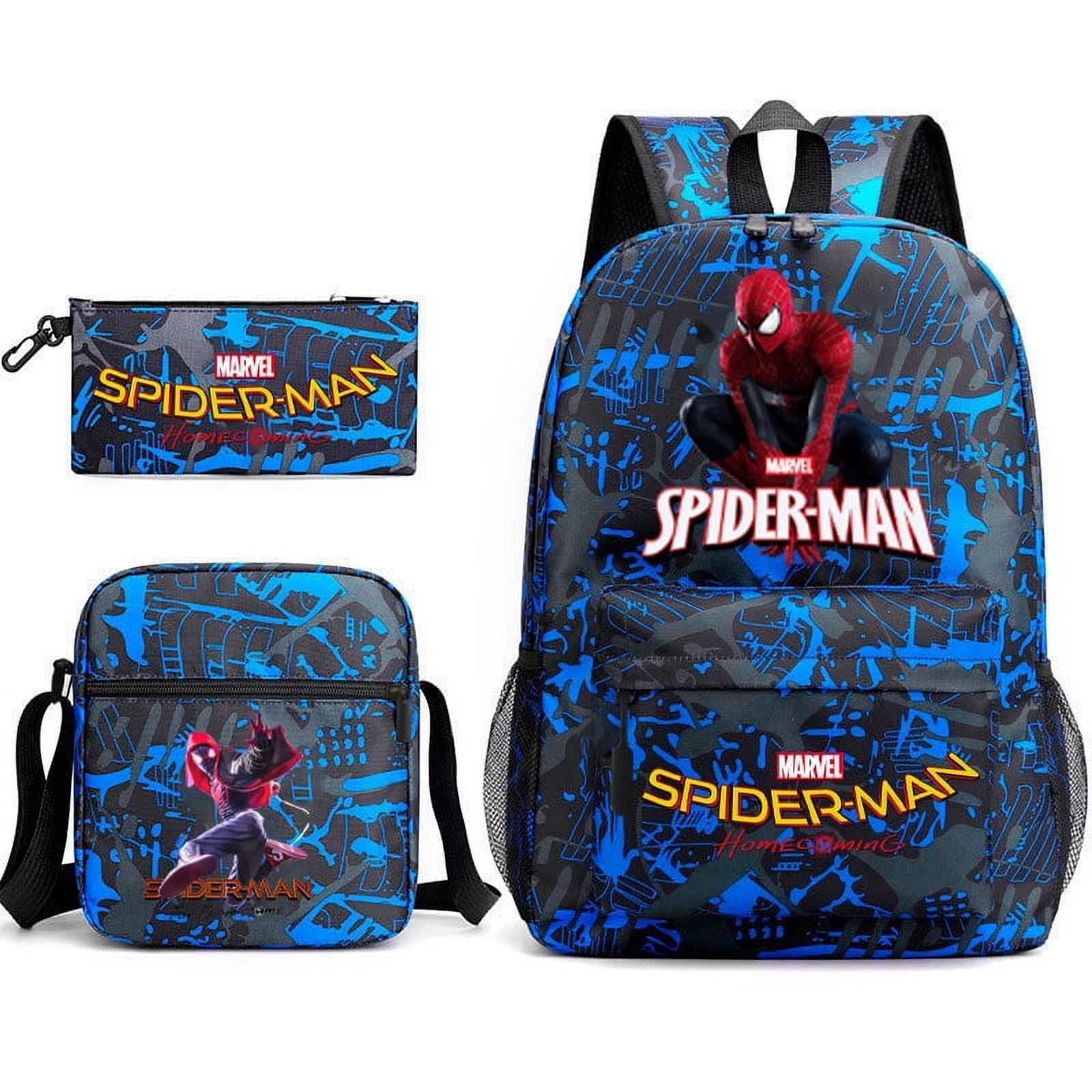 Spider-Man Anime Backpacks Sets, Cartoon Laptop Backpack with Lunch Bag ...