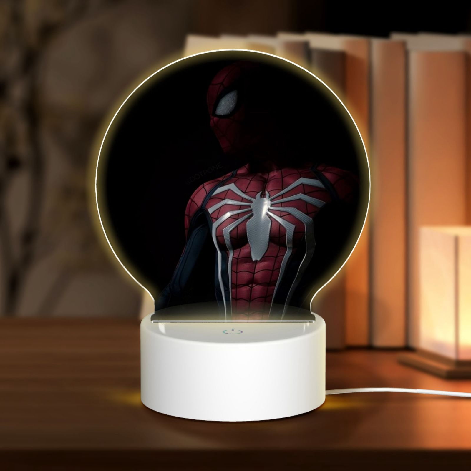 Spider-Man Anime Round Acrylic Night Light Is Suitable For Rooms ...