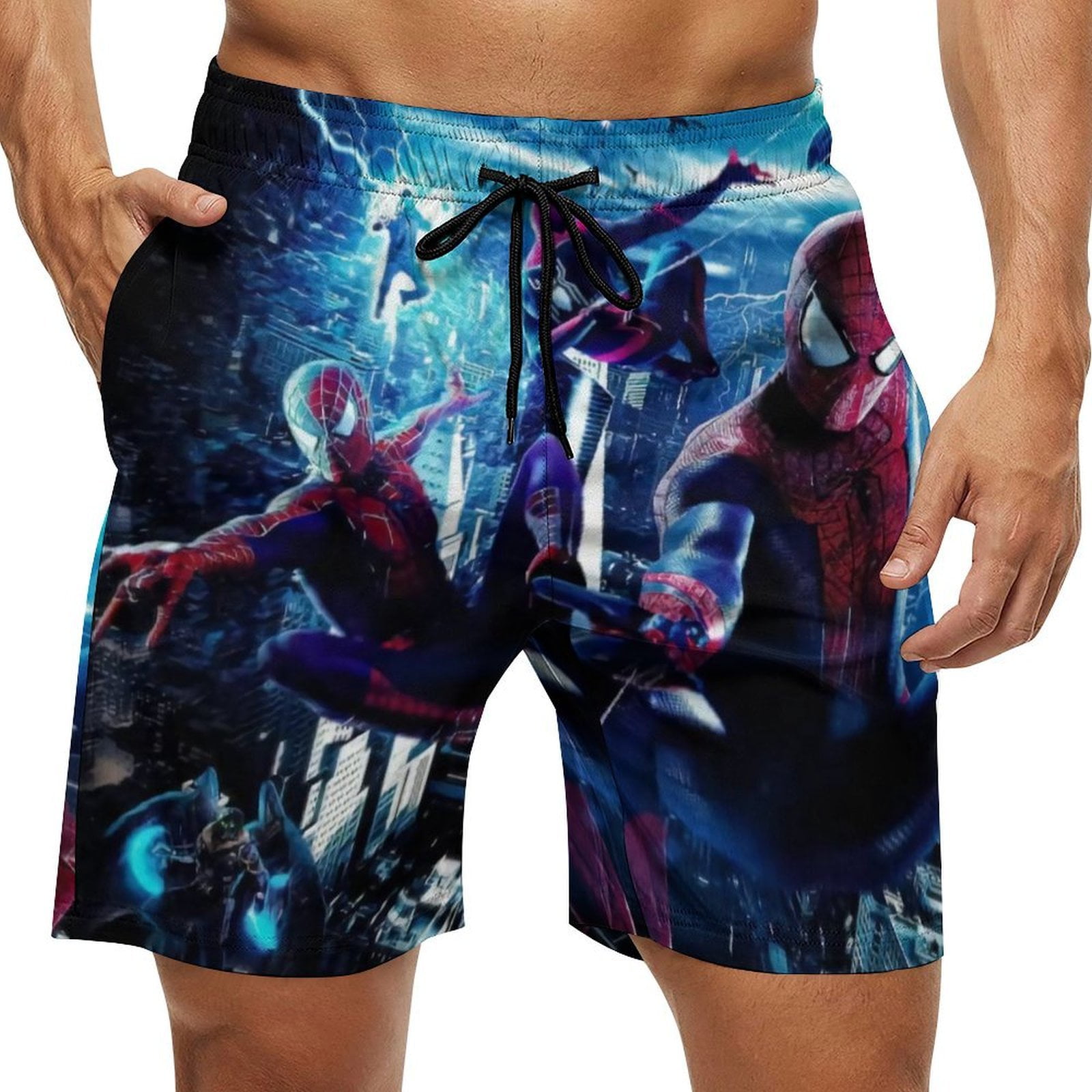 Spider-Man Art Omnibus Mens Swim Trunks with Compression Liner Quick ...