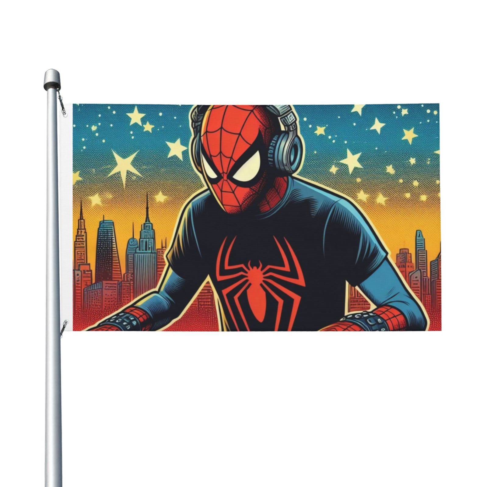 Spider-Man As Dj 3x5ft Face Flag Fade Proof Holiday Fall Flag Outdoor ...