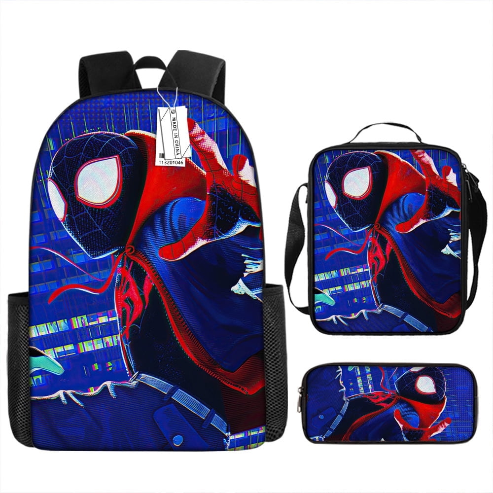 Spider Man Backpack Comfortable Lightweight Shoulder Bag with Lunch Bag ...
