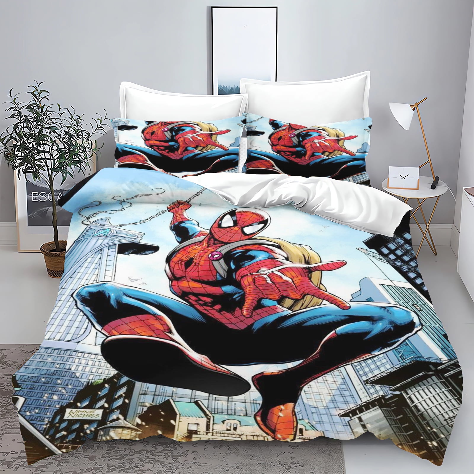 Spider-Man Bedding Set 100% polyester 3-Piece 1 Quilt Cover Set 3D ...
