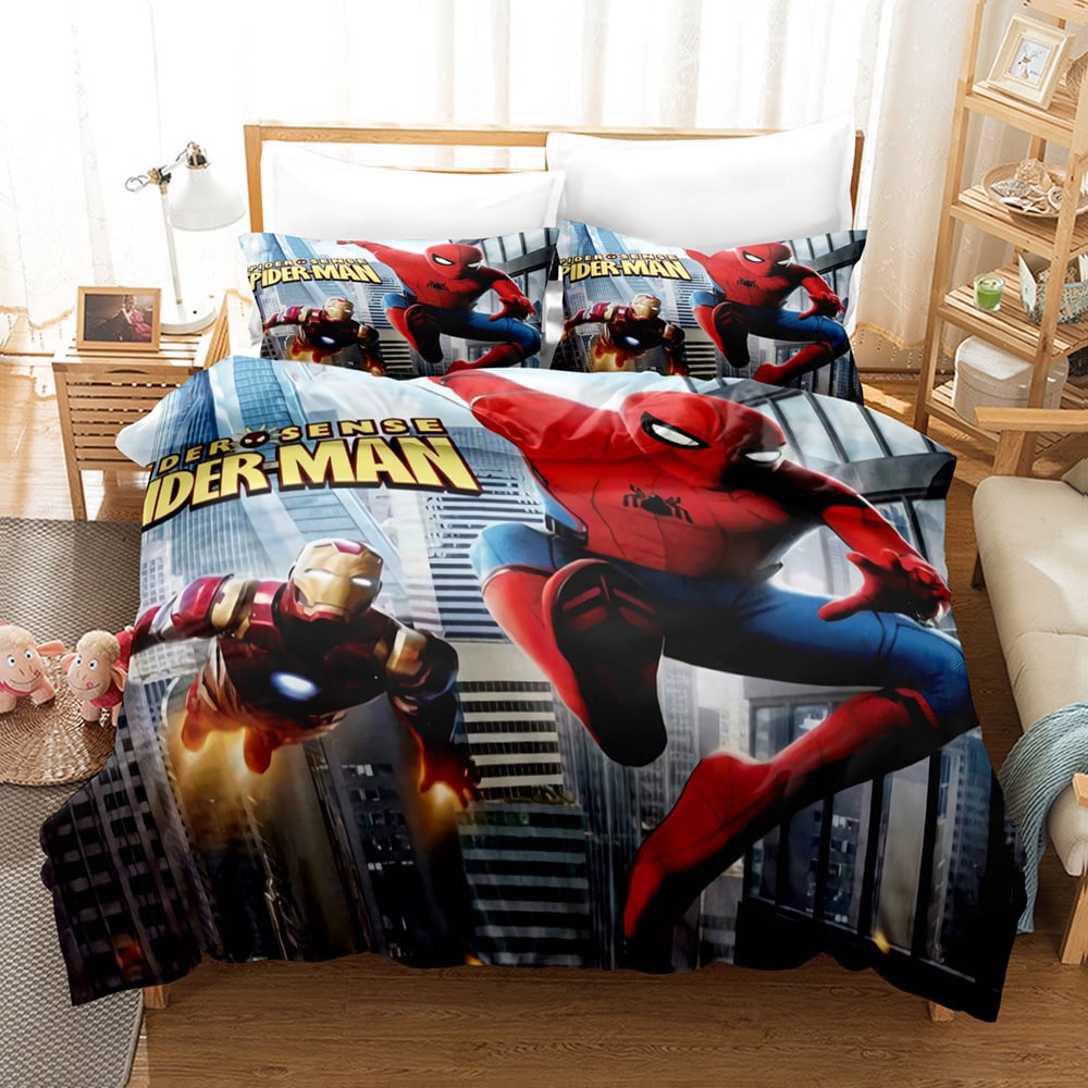 Spider-Man Bedding Set, 2-Piece/3-Piece Anime Ultra Soft Breathable 3D ...