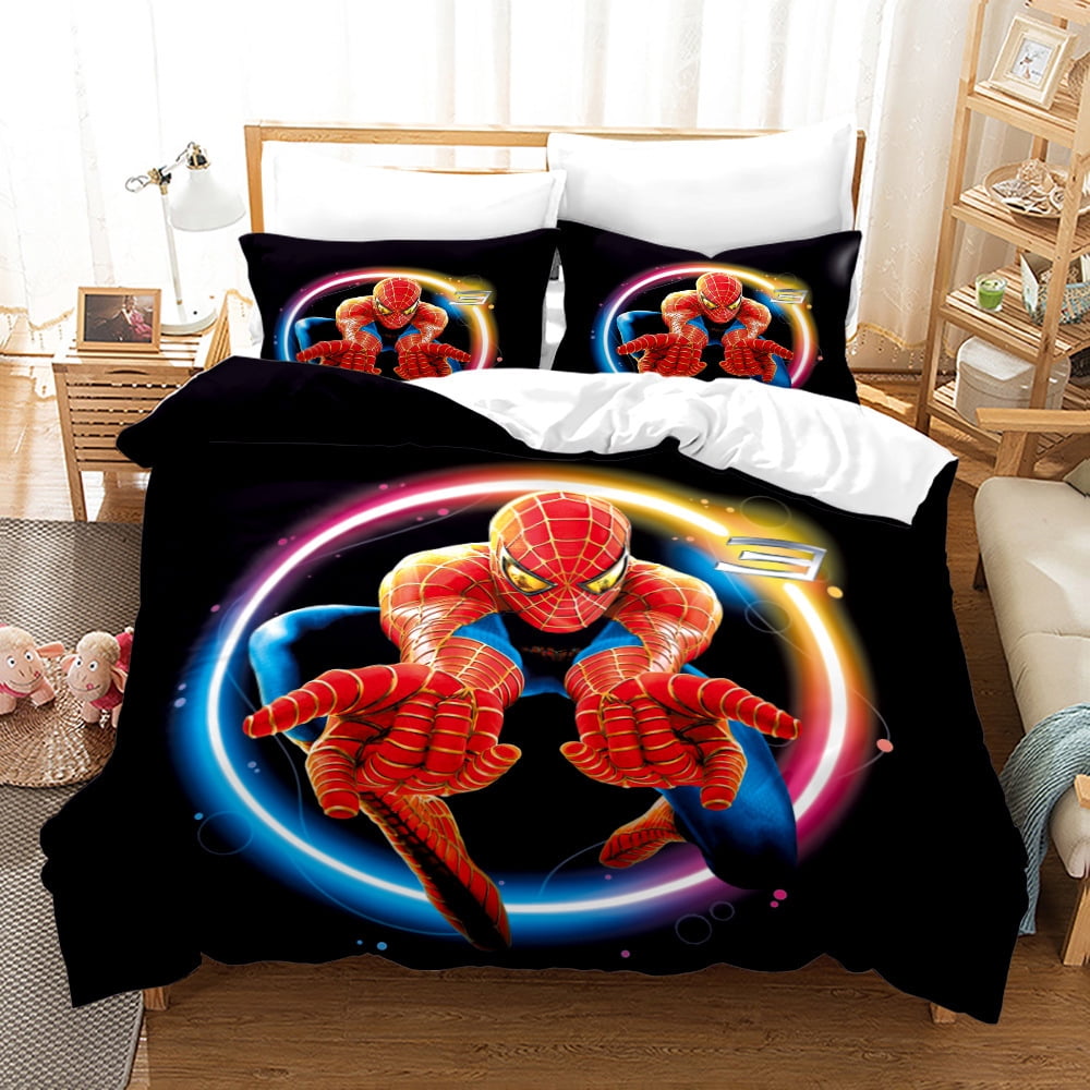 Spider-Man Bedding Set, 2-Piece/3-Piece Anime Ultra Soft Breathable 3D ...