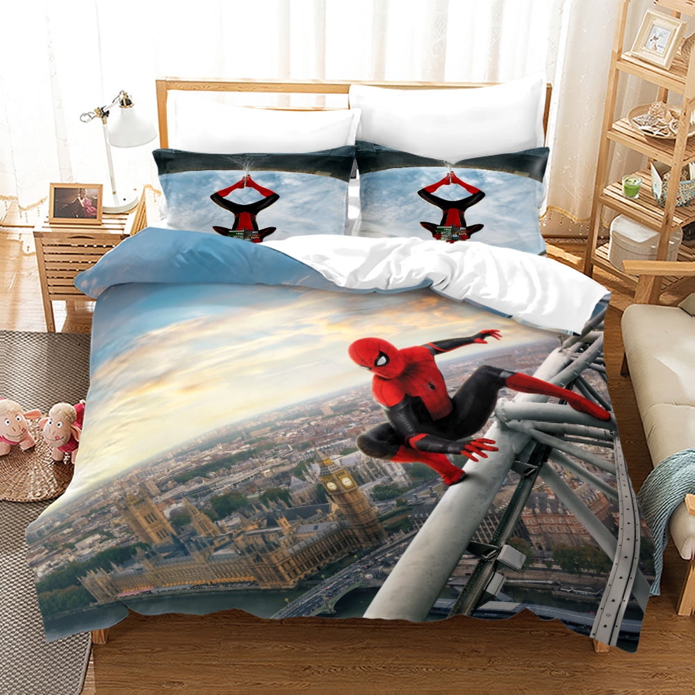 Spider-Man Bedding Set, 2-Piece/3-Piece Anime Ultra Soft Breathable 3D ...