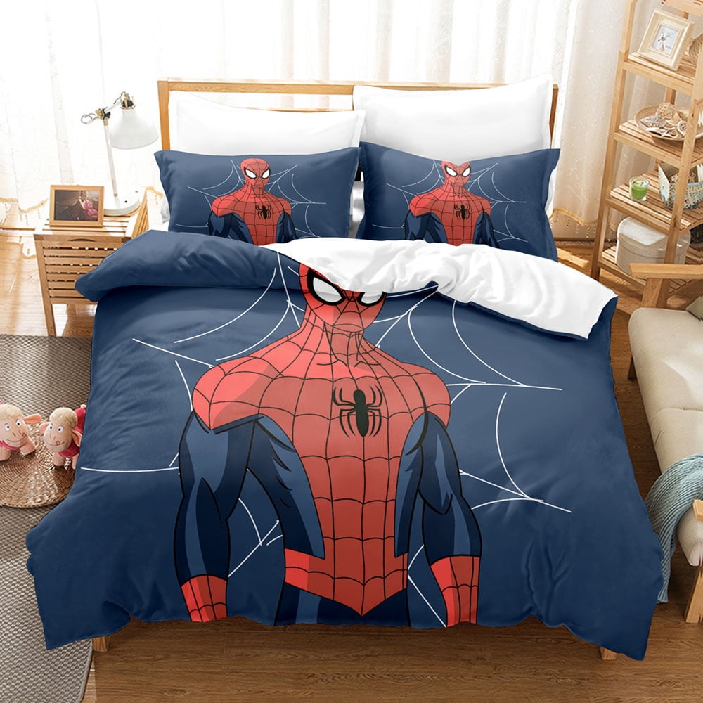 Spider-Man Bedding Set, 2-Piece/3-Piece Anime Ultra Soft Breathable 3D ...