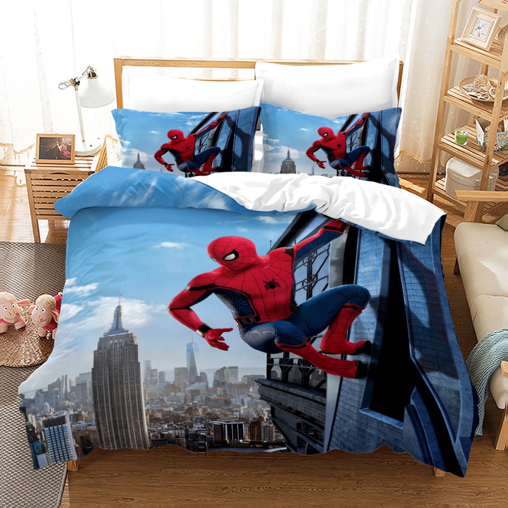 Spider-Man Bedding Set, 2-Piece/3-Piece Anime Ultra Soft Breathable 3D ...