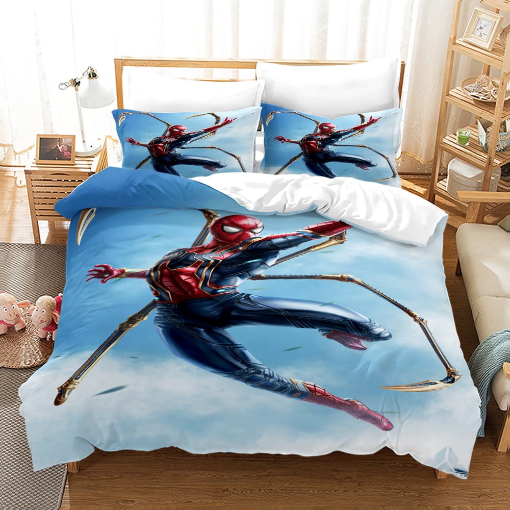 Spider-Man Bedding Set, 2-Piece/3-Piece Anime Ultra Soft Breathable 3D ...