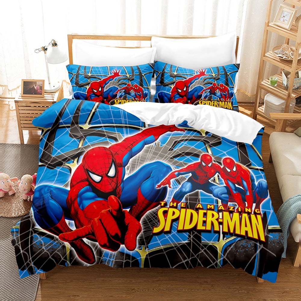 Spider-Man Bedding Set, 2-Piece/3-Piece Anime Ultra Soft Breathable 3D ...