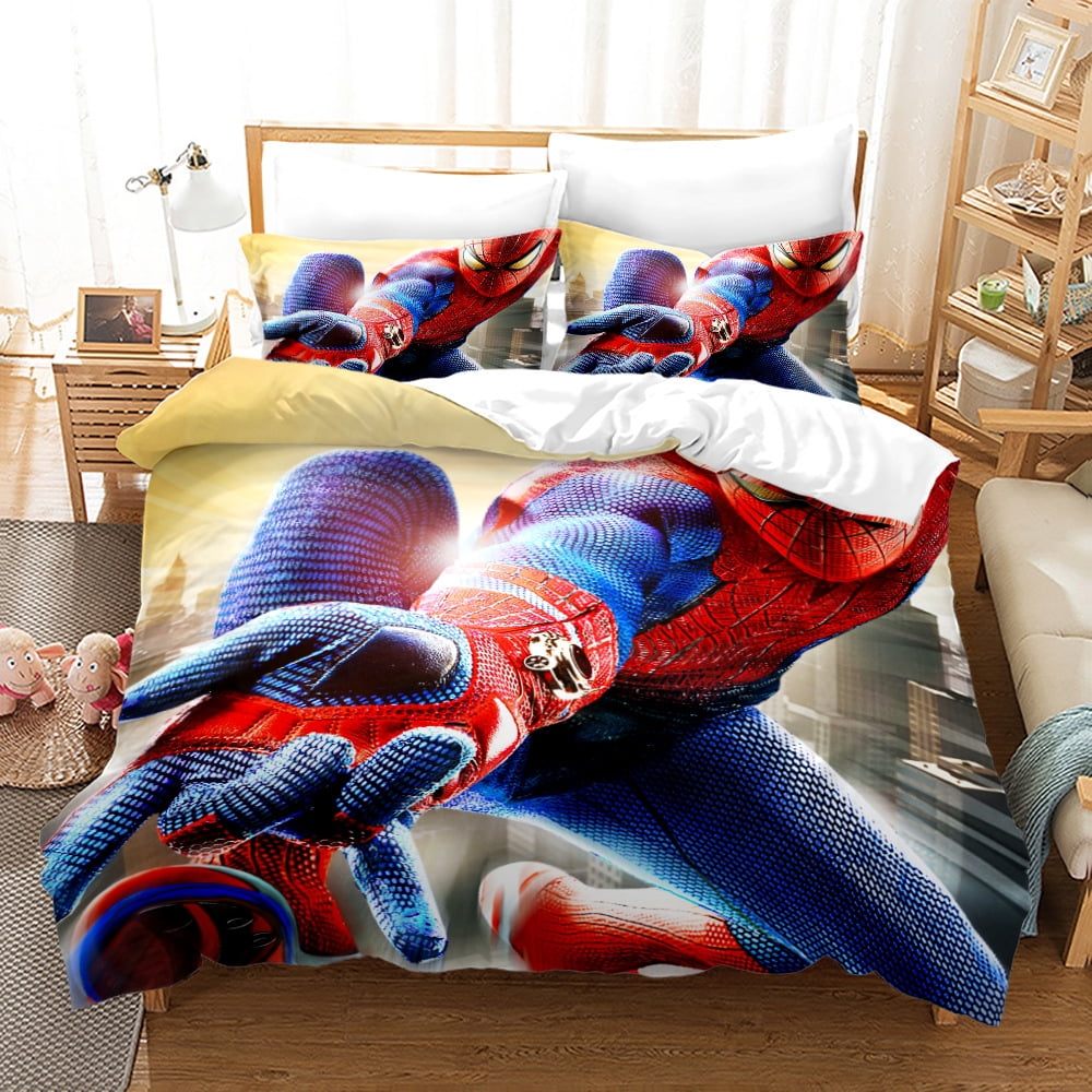 Spider-Man Bedding Set, 2-Piece/3-Piece Anime Ultra Soft Breathable 3D ...