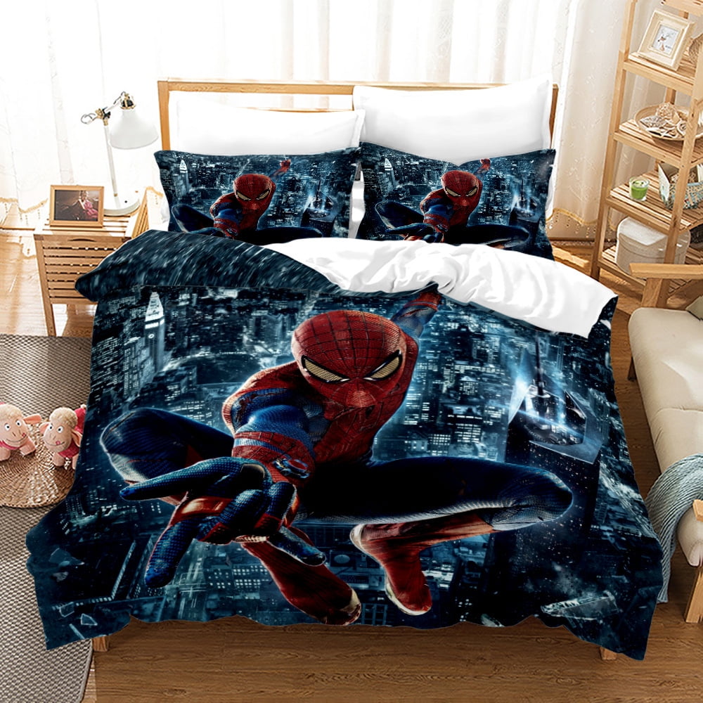 Spider-Man Bedding Set, 2-Piece/3-Piece Anime Ultra Soft Breathable 3D ...