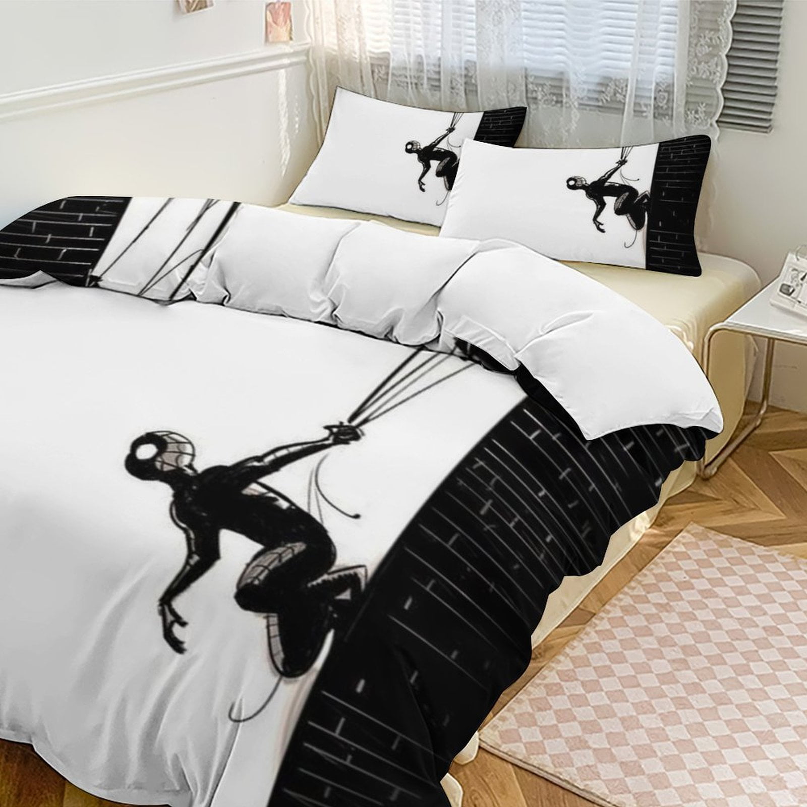 Spider-Man Bedding Set Anime Three-piece for Boys Girls Teens King ...