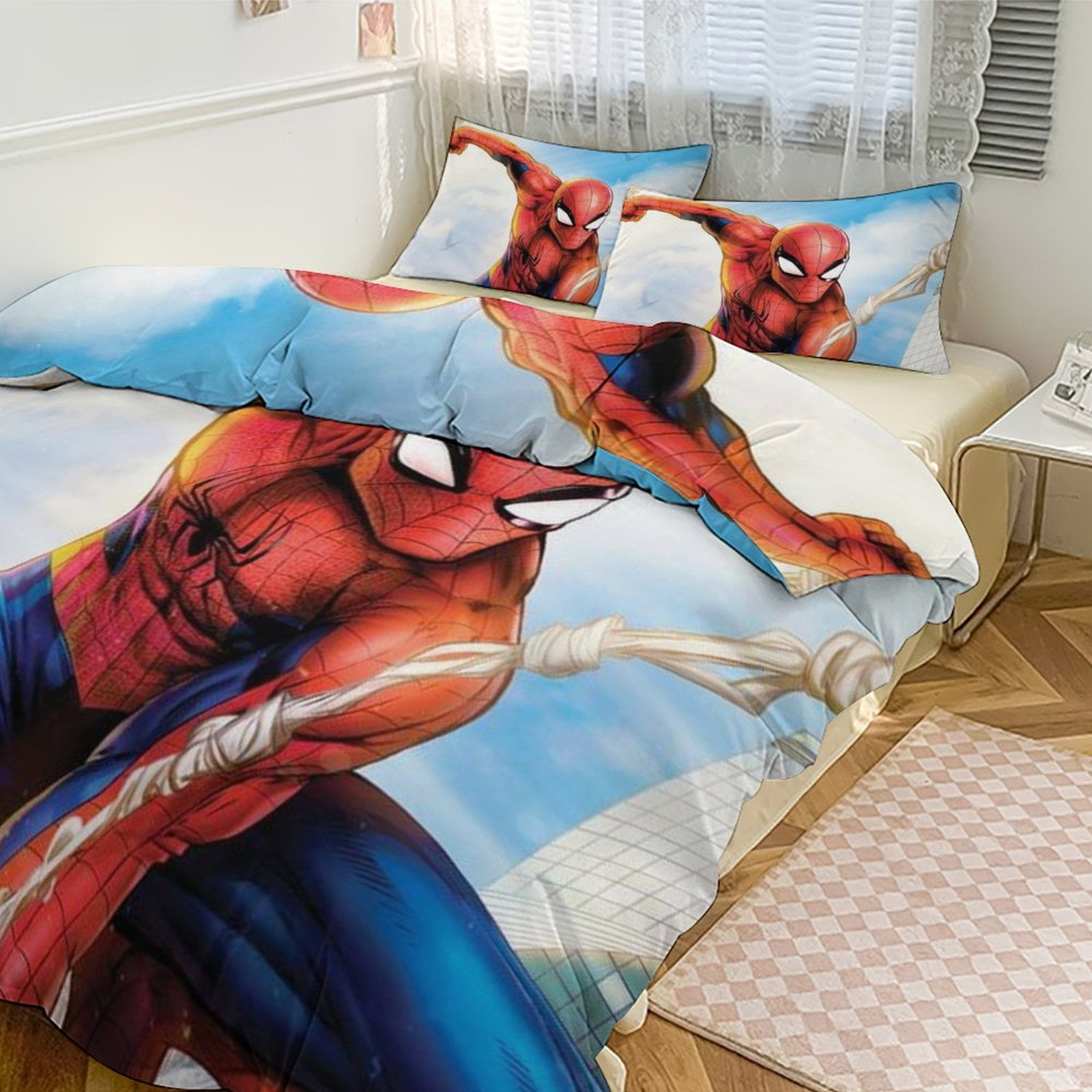 Spider-Man Bedding Set Anime Three-piece for Boys Girls Teens Queen ...