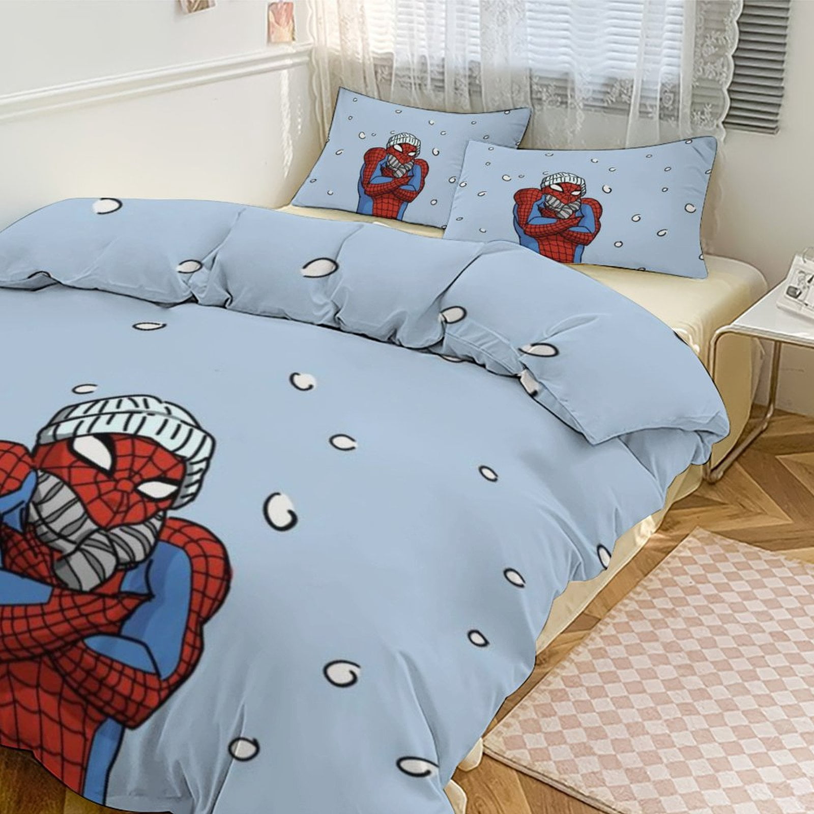 Spider-Man Bedding Set Anime Three-piece for Boys Girls Teens Twin ...