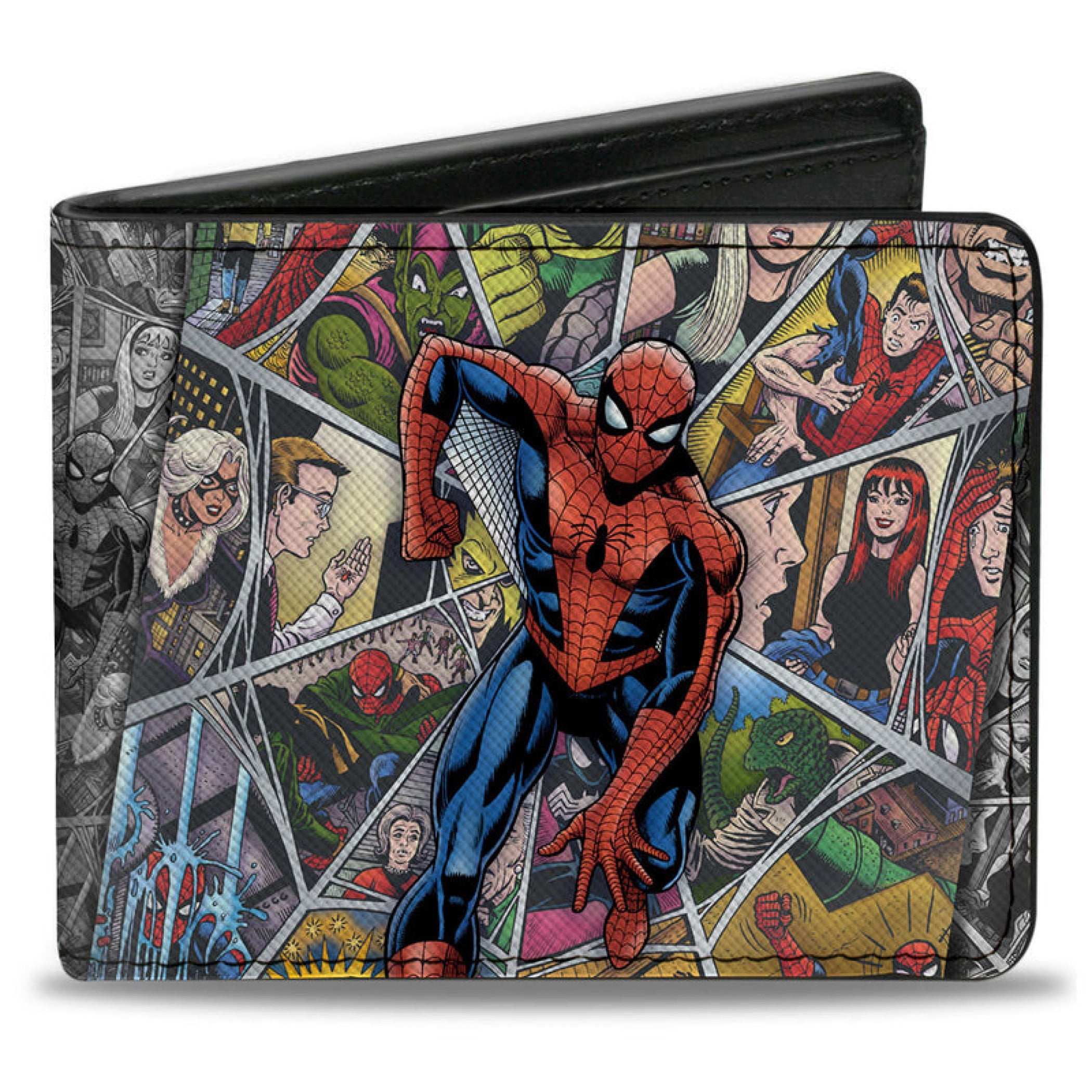 Spider-Man Beyond Amazing Comic Web Scenes Collage Bi-Fold Wallet ...