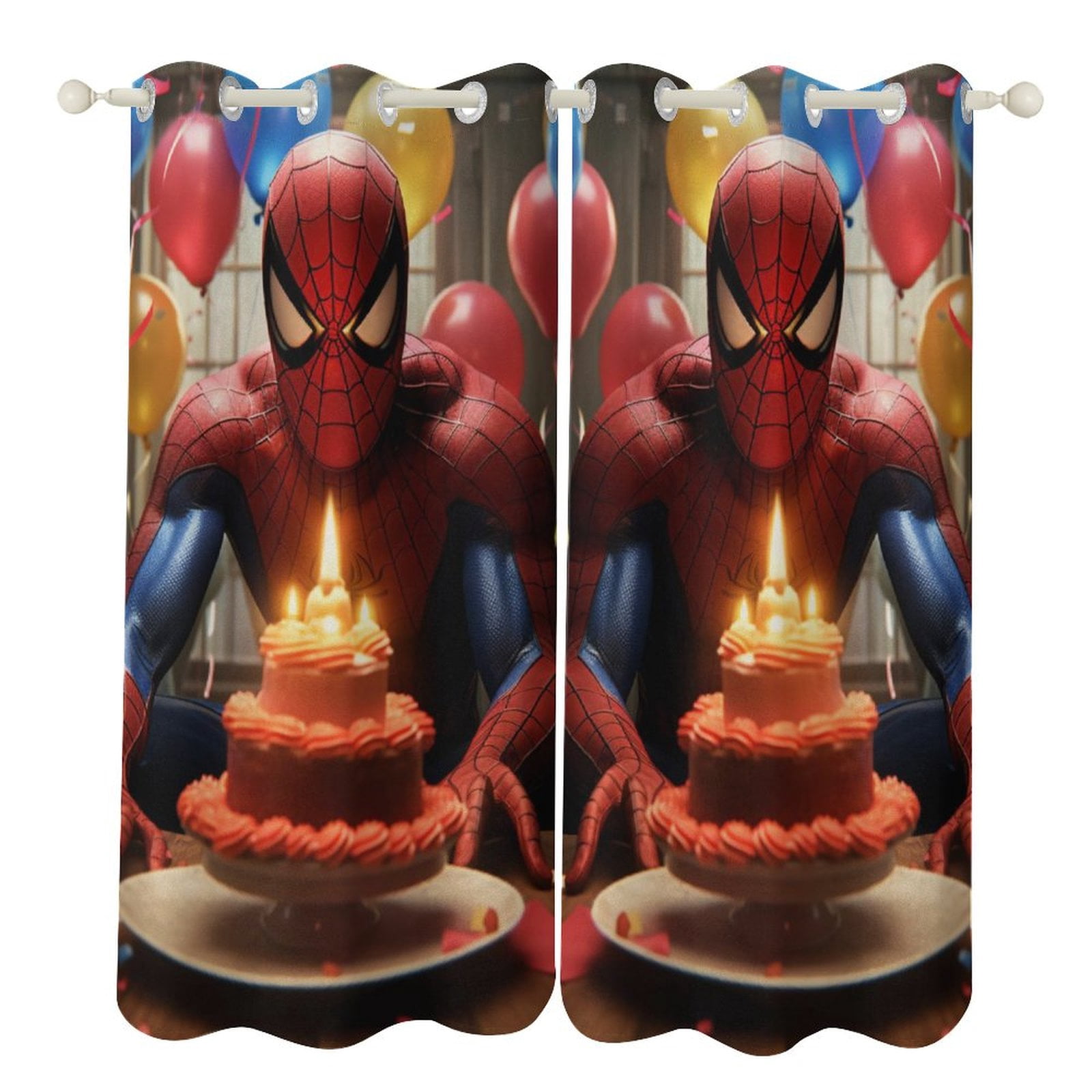 Spider-Man Birthday Curtains 84 inch,2 Panels Set,100% Blackout Curtain ...