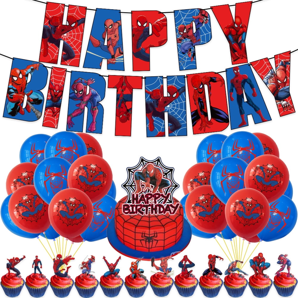 Spider-Man Birthday Party Supplies, Party Decorations Set Include ...