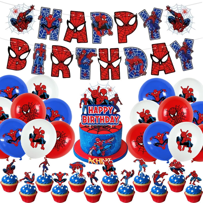 Spider-Man Birthday Party Supplies, Party Decorations Set Include ...