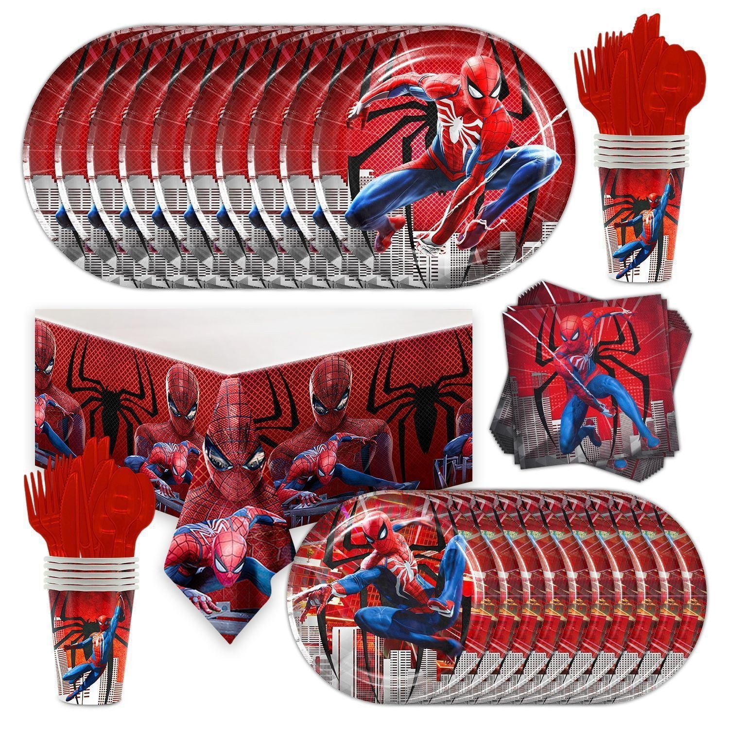 Spider-Man Birthday Party Supply 10 Guests, 81 Pcs - Walmart.com
