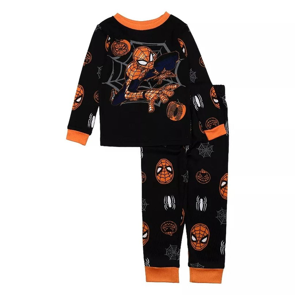 Spider-Man Boy's Superhero Spidey Pumpkin Halloween Pajama Set, Size 6 ...