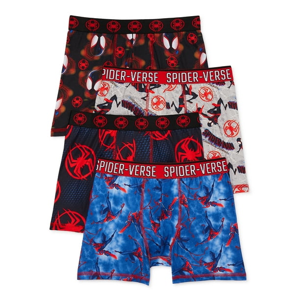Spider-Man Boys Across the Spider-Verse Boxer Briefs, 4-Pack, Sizes XS ...